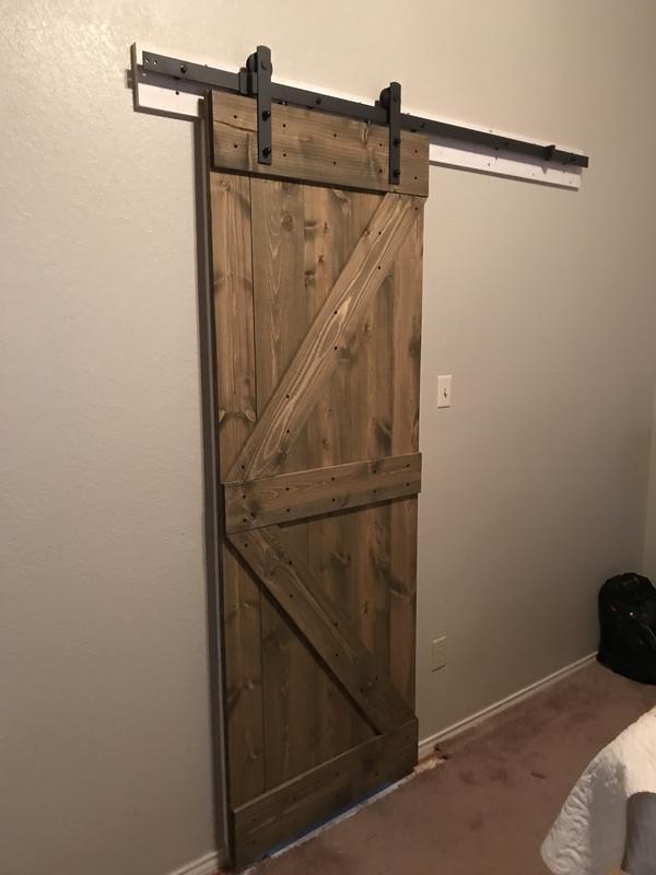 CALHOME 30-in x 84-in White K-frame Pine Wood Solid core Single Barn ...