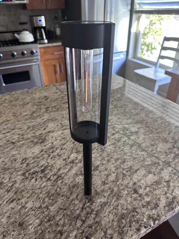 Harbor Breeze 2-Pack Round Bollard 15-Lumen 1.5-Watt Black Solar LED Outdoor Path Light (3500 K ...