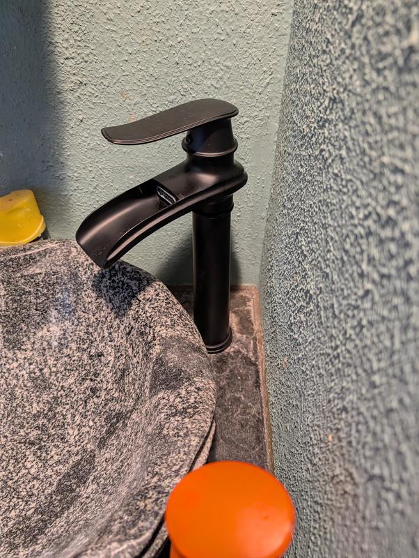 BYH Farmhouse Oil Rubbed Bronze Vessel 1-handle Waterfall Commercial ...