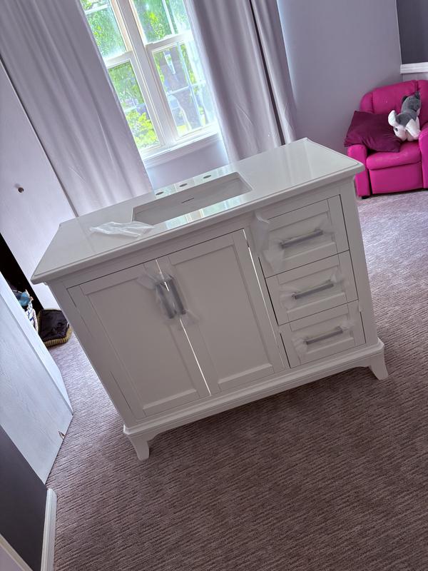 DELUXE LIVING Rawsonville 43-in Blue Undermount Single Sink Bathroom ...