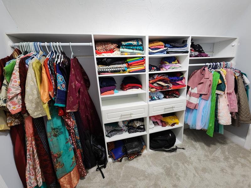 Easy Track 1-ft to 2.1-ft W x 7-ft H Grey Solid Shelving Wood Closet ...