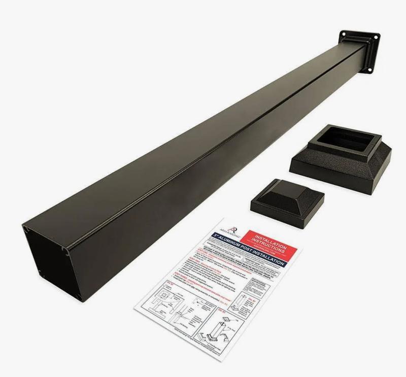 RELIABILT 2-in x 2-in x 3-ft Black Sand Steel Deck Post in the Deck ...