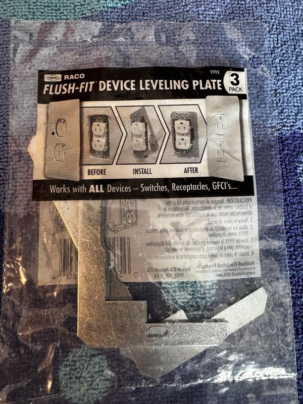 Hubbell RACO 3-Pack 4.4-in W x 0.25-in L Steel Wall Plate Spacer 999X ...