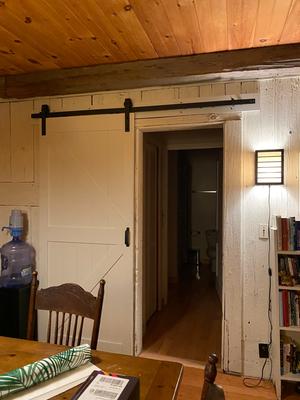 RELIABILT 36-in x 84-in Off-White K-frame MDF Solid core Single Barn ...