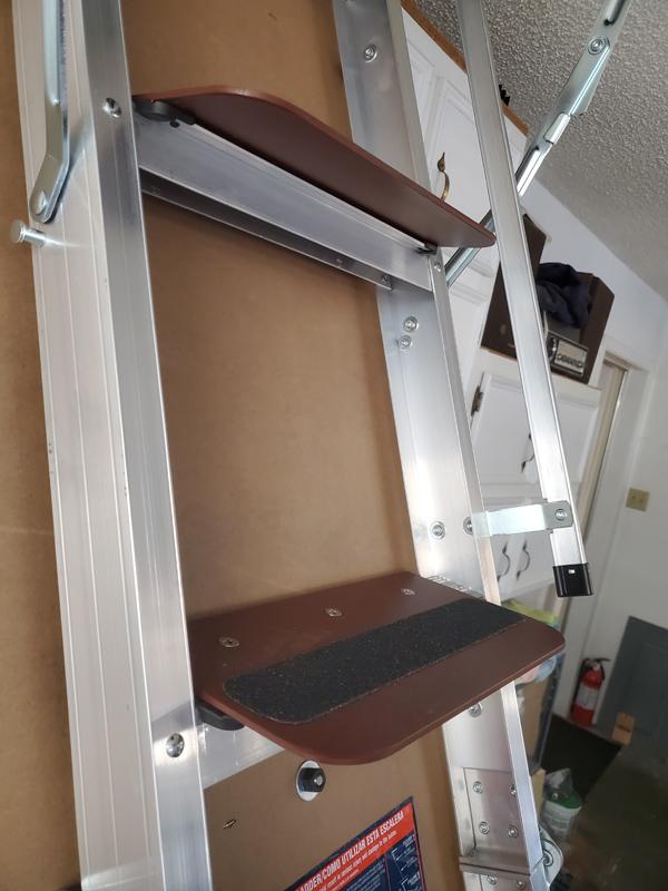 Werner Insulated Aluminum Folding Attic Ladder 8-ft to 10-ft (Rough Opening: 22.5-in x 54-in ...