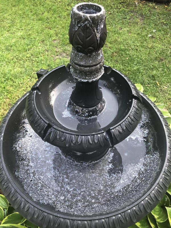 Garden Treasures 34.6-in H Metal Water Tiered Outdoor Fountain Pump ...