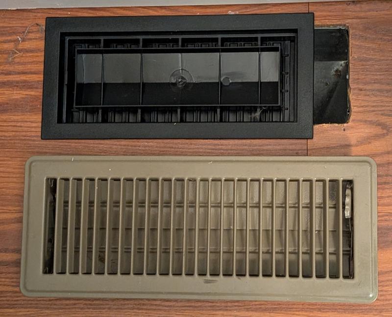 Inte-Grates 4-in x 10-in 1-way Polystyrene Black Floor Register in the ...