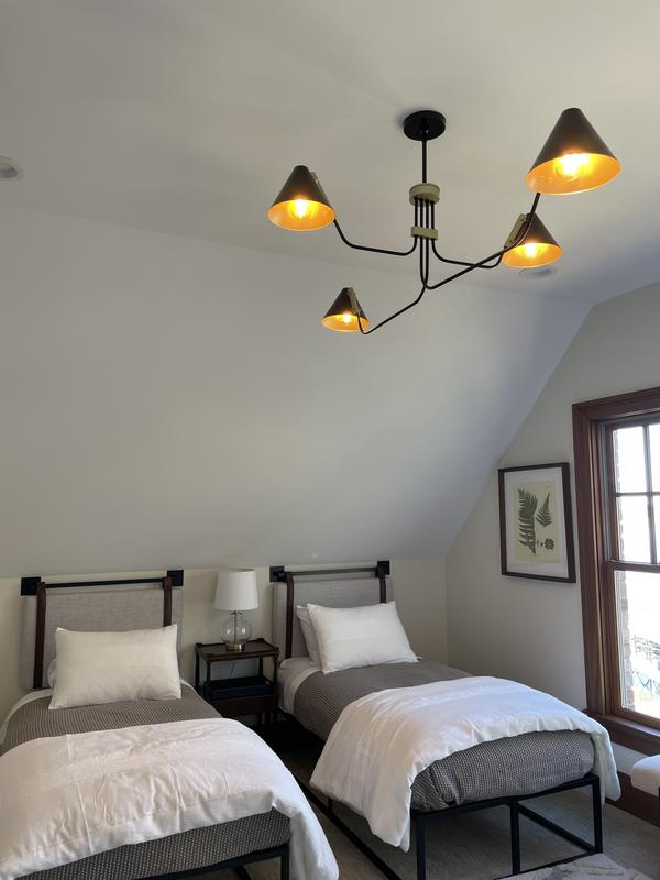 Hunter Grove Isle 4 -Light Matte Black Metal Metal Chandelier in the ...