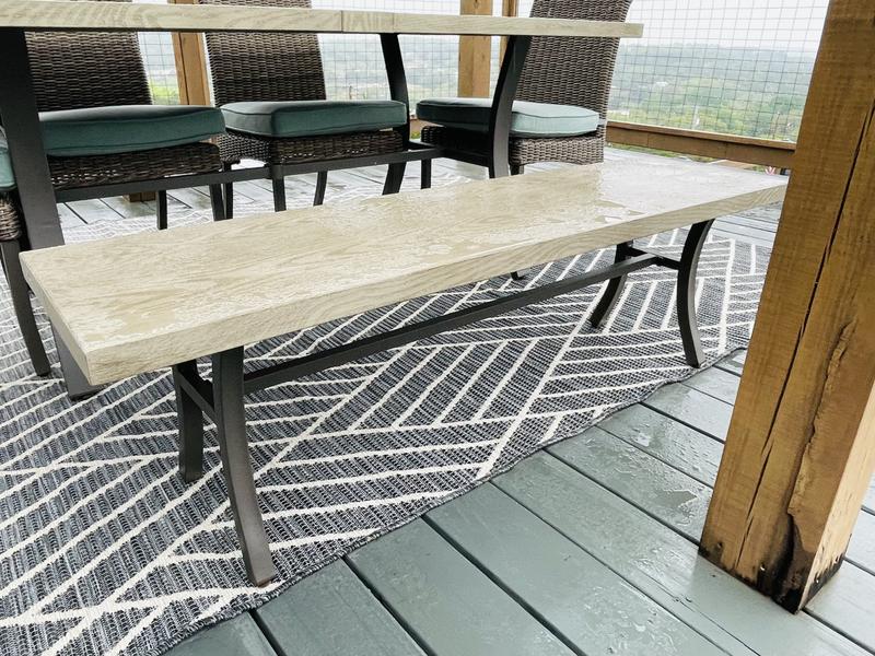 allen + roth Isla Park 55.12-in W x 16.55-in H Brown Steel Dining Bench ...