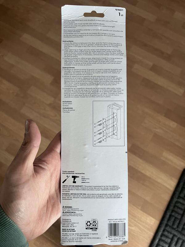 RELIABILT 1-5/8-in W x 11-in L Satin Security strike kit in the Strike ...