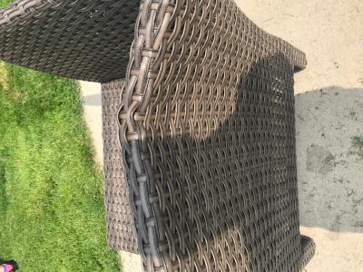 Leisure Made Trenton 4-Piece Wicker Patio Conversation Set with Blue ...