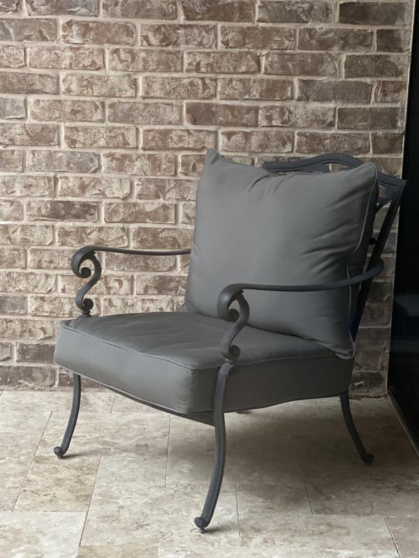 Mozaic Company Sunbrella 25-in x 23-in Canvas Charcoal Deep Seat Patio ...