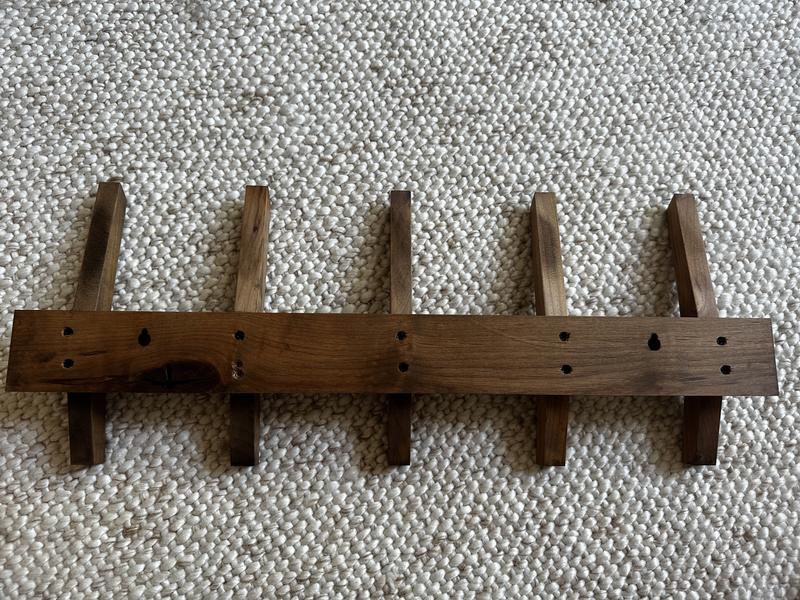 TRINITY 5-Hook 24-in x 2.5-in H Walnut Decorative Wall Hook (15-lb ...