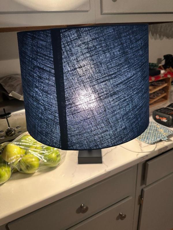 Shop allen + roth 21-in White Plug-in 3-way Lamp Base with Dark Blue ...