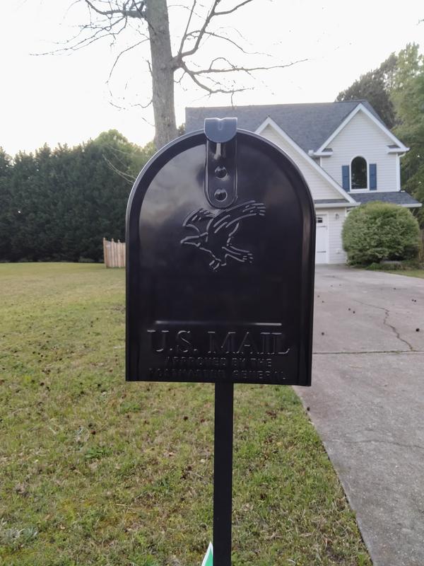 Gibraltar Mailboxes Post Mount Black Metal Standard Mailbox with Post ...