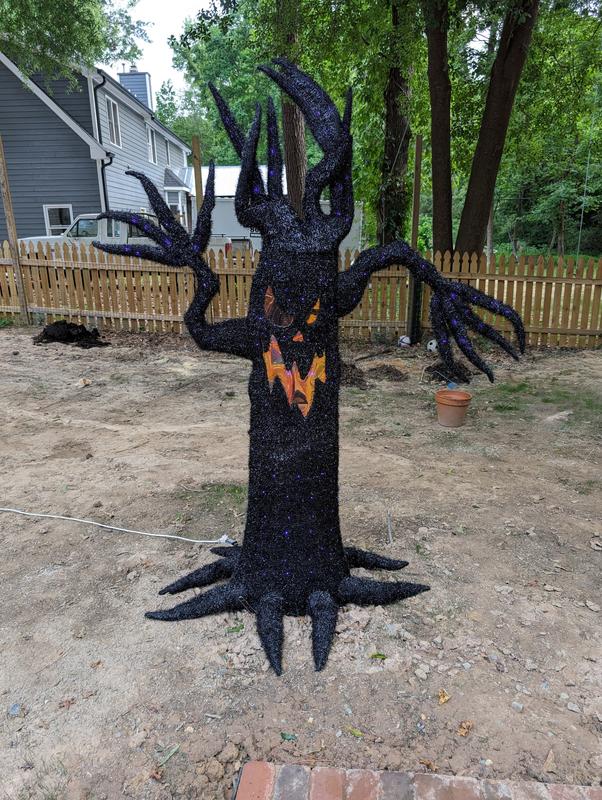 Haunted Living 7.0-ft Freestanding Lighted Tree Porch decoration in the ...