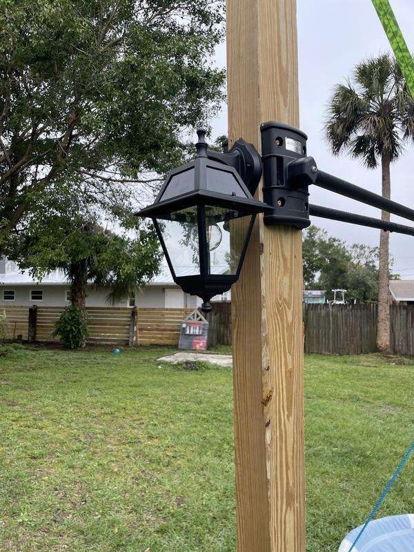 allen + roth Solar Wall Lantern 1-Light 14.37-in H Matte Black Solar ...