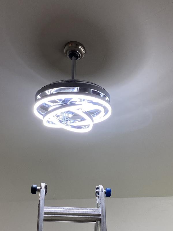 Cusp Barn Raman 42-in Color-Changing Integrated LED Chrome with ABS ...