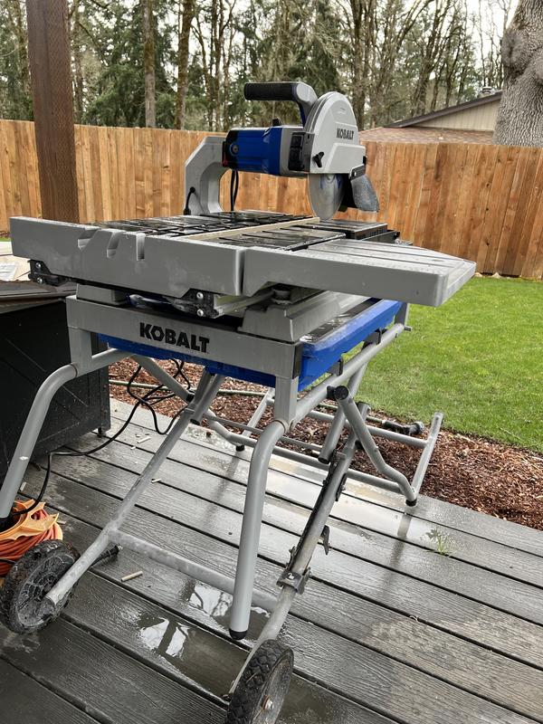 Kobalt 15 Amp 10 in Blade Corded Wet Sliding Table Tile Saw with Stand KWS S102 06 at Lowes