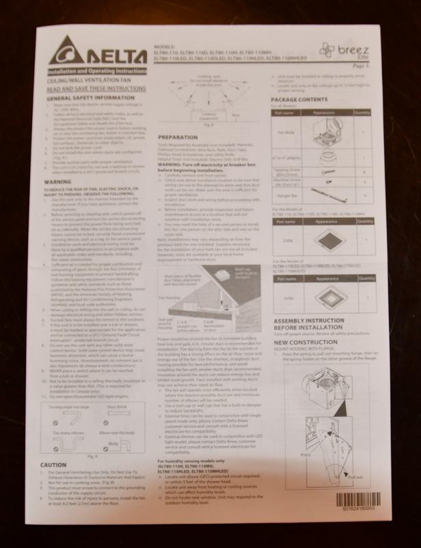 Delta Breez 0.7-Sone 110-CFM White Decorative Lighted Bathroom Fan ...