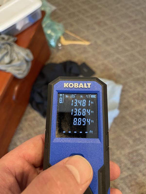 Kobalt 200-ft Indoor Red Laser Distance Measurer with Backlit Display ...