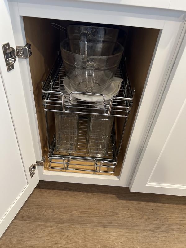 LOVMOR 2 Tier Individual Pull Out Cabinet Organizer 9in W x 21½in D ...