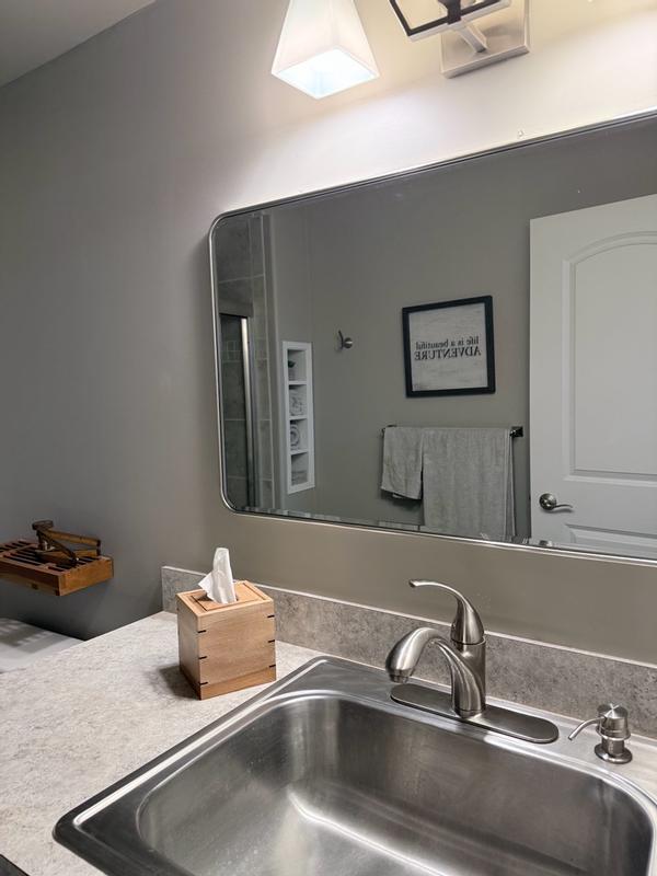 TETOTE 20x30 Inch Brushed Gold Framed Rectangle Bathroom Vanity Mirror ...