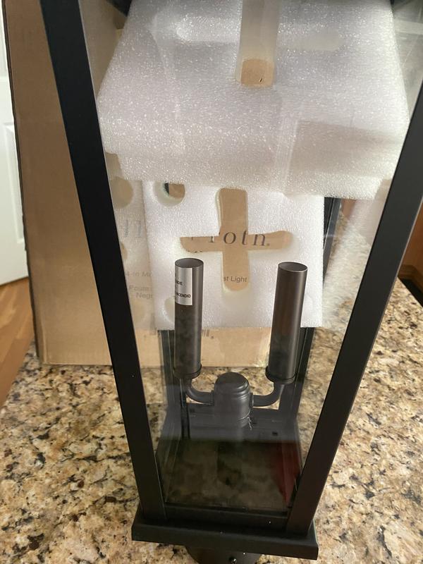 allen + roth Davidson 24.625-in Matte Black Traditional Outdoor Light ...