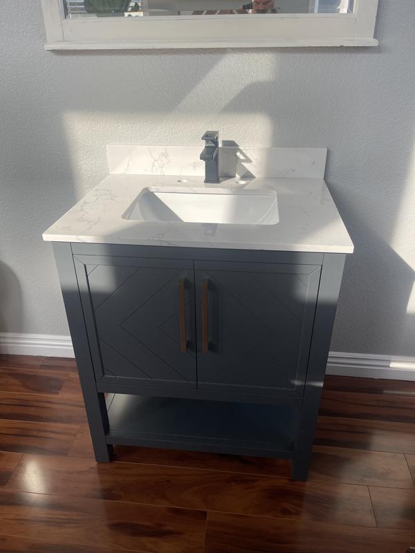Origin 21 Quillian 30-in Carbon Grey Undermount Single Sink Bathroom ...