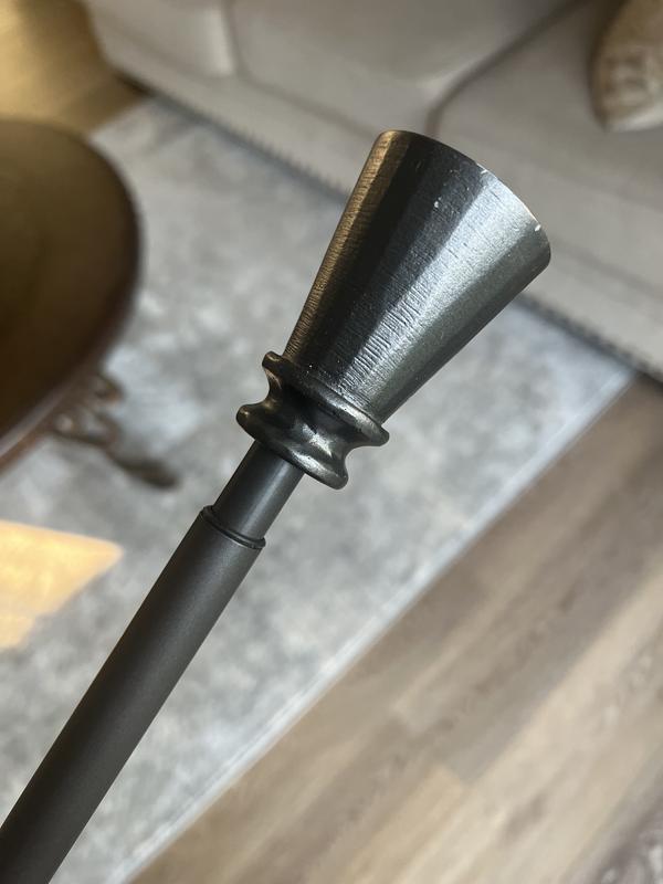 Style Selections 28-in to 48-in Gunmetal Steel Single Curtain Rod with ...