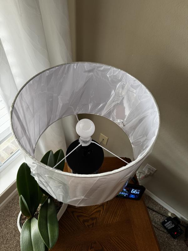 allen + roth 24-in Matte Black On/Off switch Table Lamp with Linen ...