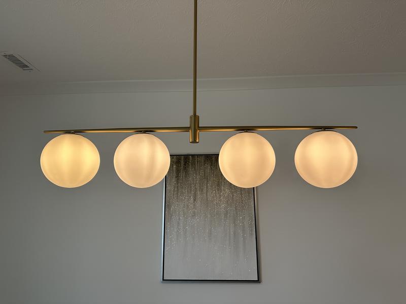 EDISLIVE Deerfield 4-Light Gold Modern/Contemporary Opal Glass Linear ...