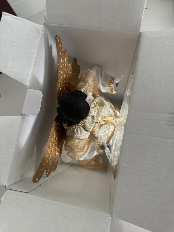GE 14-in Angel White/Gold White Christmas Tree Topper 92024LO at Lowes.com