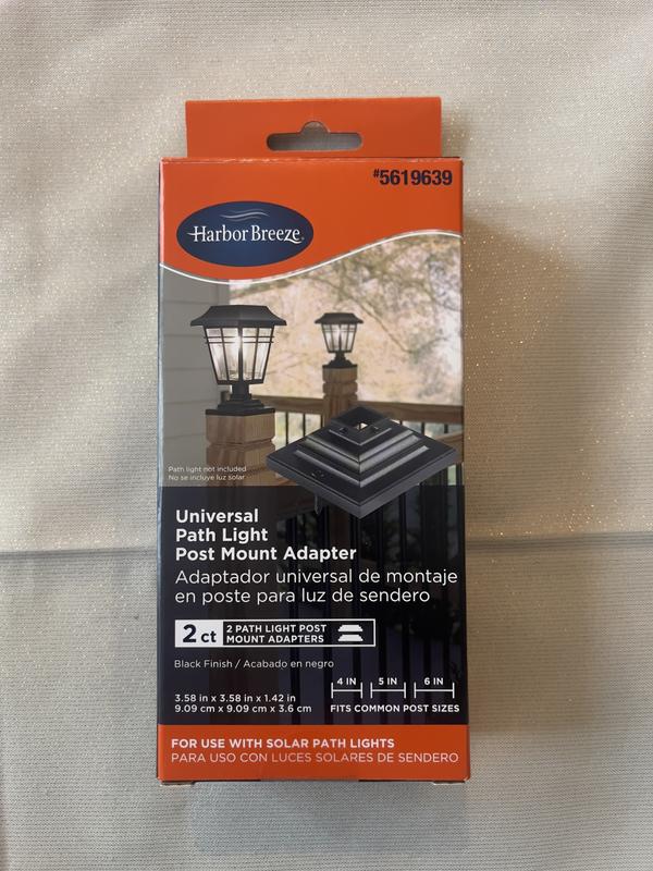 Harbor Breeze 2-pack Universal Path Light Post Mount Adapter LS1393-BKM ...