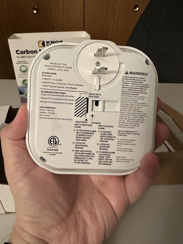 Knox Safety 10-Year Battery Plug-in Carbon Monoxide Detector with Voice ...