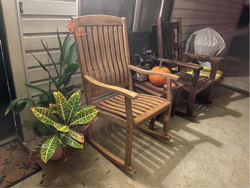 Cambridge Casual Hudson Wicker Teak Adirondack and Ottoman/ Rustic ...