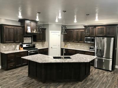 Kichler Stetton Anvil Iron and Distressed Antique Grey Farmhouse Square ...