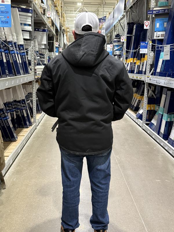 Free Country Wind River Burly Men's Jet Black Canvas Hooded Work jacket ...