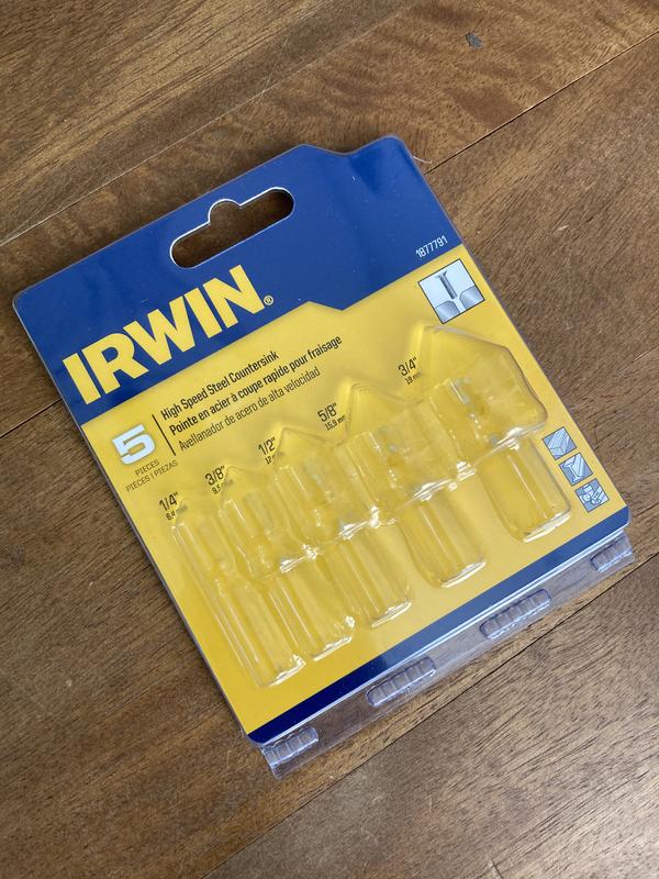 IRWIN Countersink 5-Piece Assorted Black Oxide Coated Hss Countersink ...