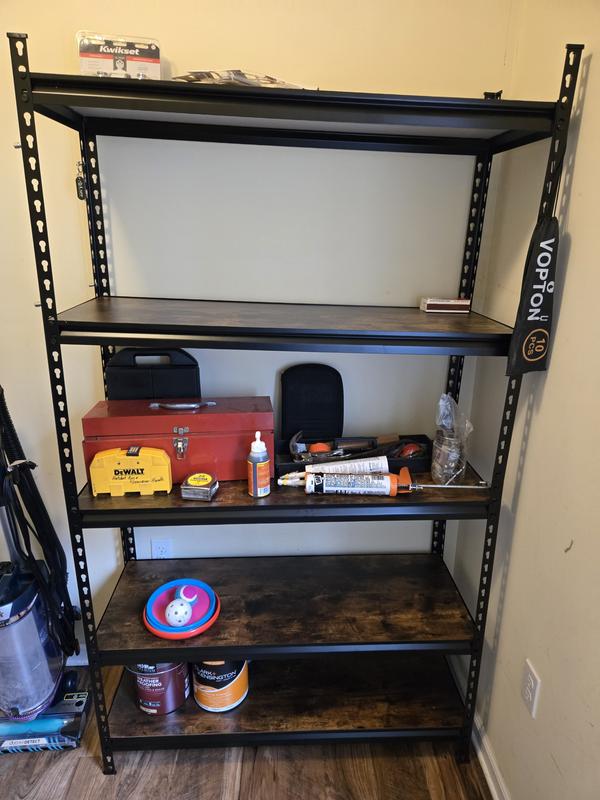 KING'S RACK 5 -Tier Heavy Duty Black Metal Utility shelving unit 36 W x ...
