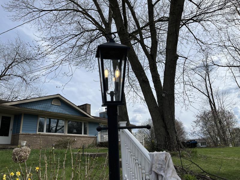 allen + roth Davidson 24.625-in Matte Black Traditional Outdoor Light ...