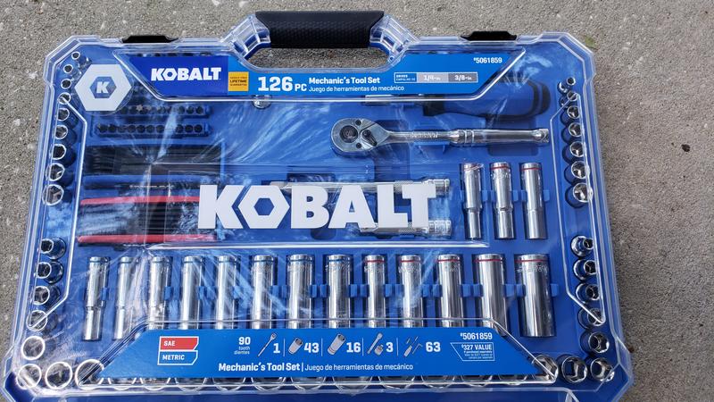 Kobalt 126-Piece Standard (SAE) and Metric Polished Chrome Mechanics ...
