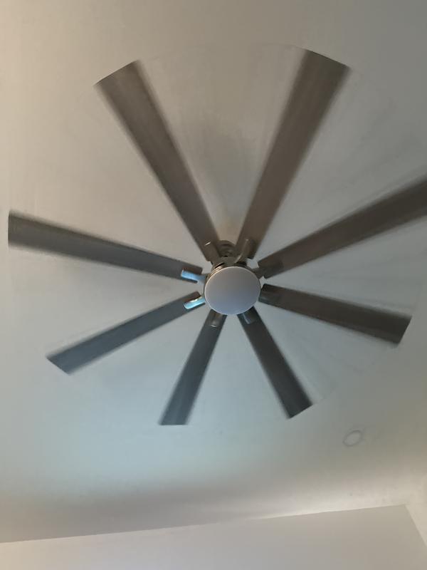VACZON 72-in Black with Matte Black/Walnut Blades Adjustable White LED ...