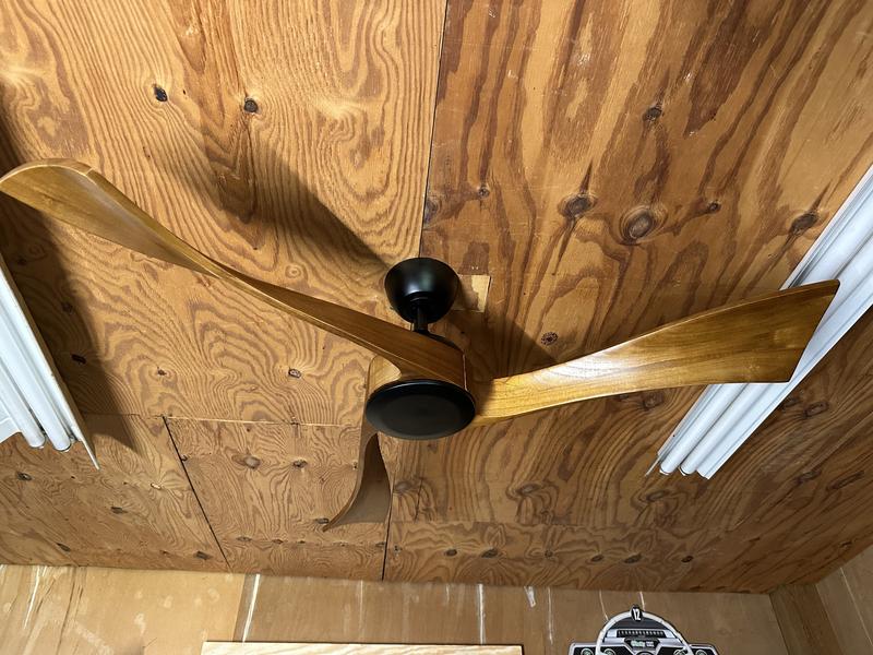 Sofucor Ayris 52-in Black with Brown Blades Ceiling Fan Without Light ...
