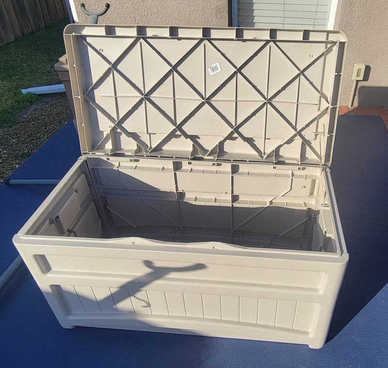 Suncast Medium 73-Gallon Stoney Plastic Deck Box in the Deck Boxes ...