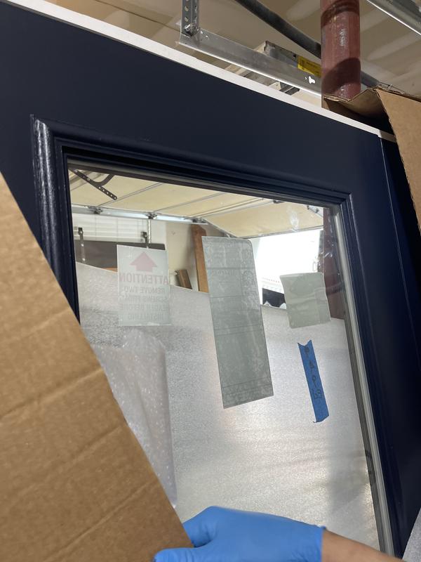 JELD-WEN F-3500 60-in x 80-in x 4-9/16-in Jamb Black Fiberglass Right ...