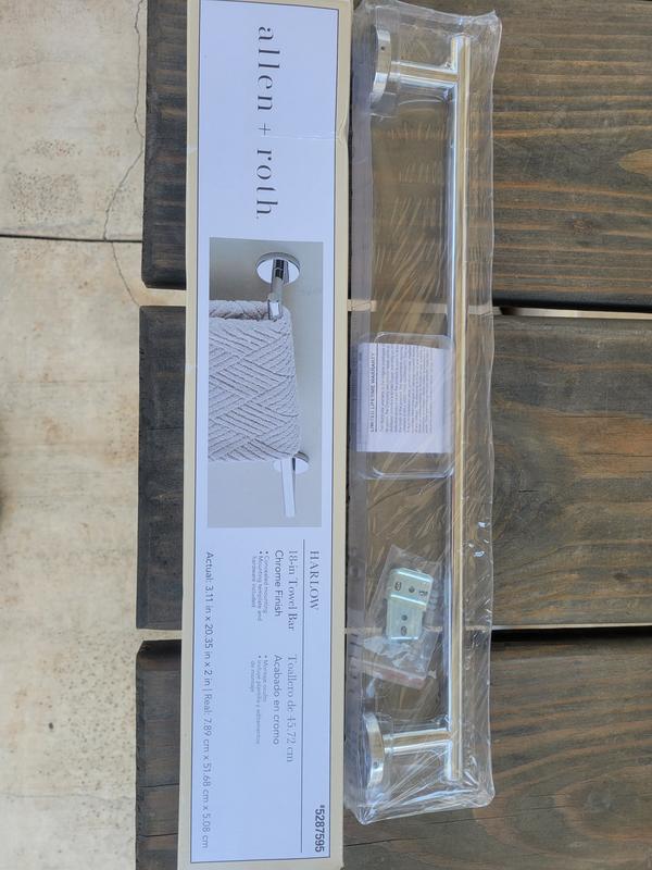 allen + roth Harlow 18-in Polished Chrome Wall Mount Single Towel Bar ...