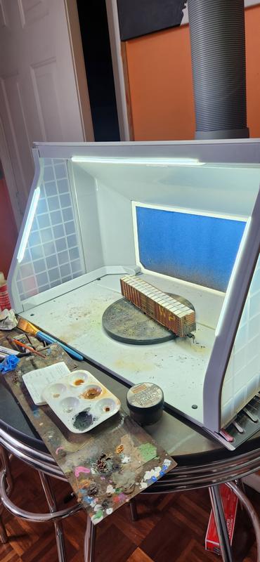 VEVOR 12.99-in x 17.05-in 4 LED Strips Airbrush Spray Booth Blending Inflatable Paint Booth ...