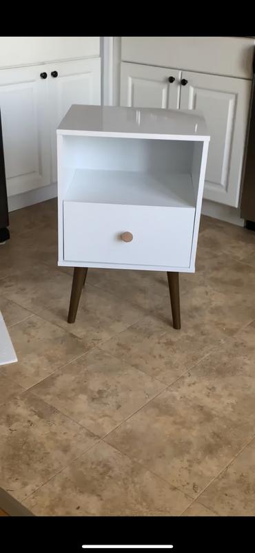Manhattan Comfort Liberty White and 3D Brown Prints Nightstand 203AMC67 ...