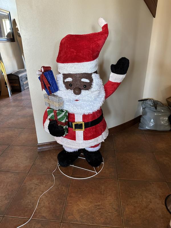 Holiday Living 4-ft LED Pop Up Black Santa with Gifts Decoration ES79 ...